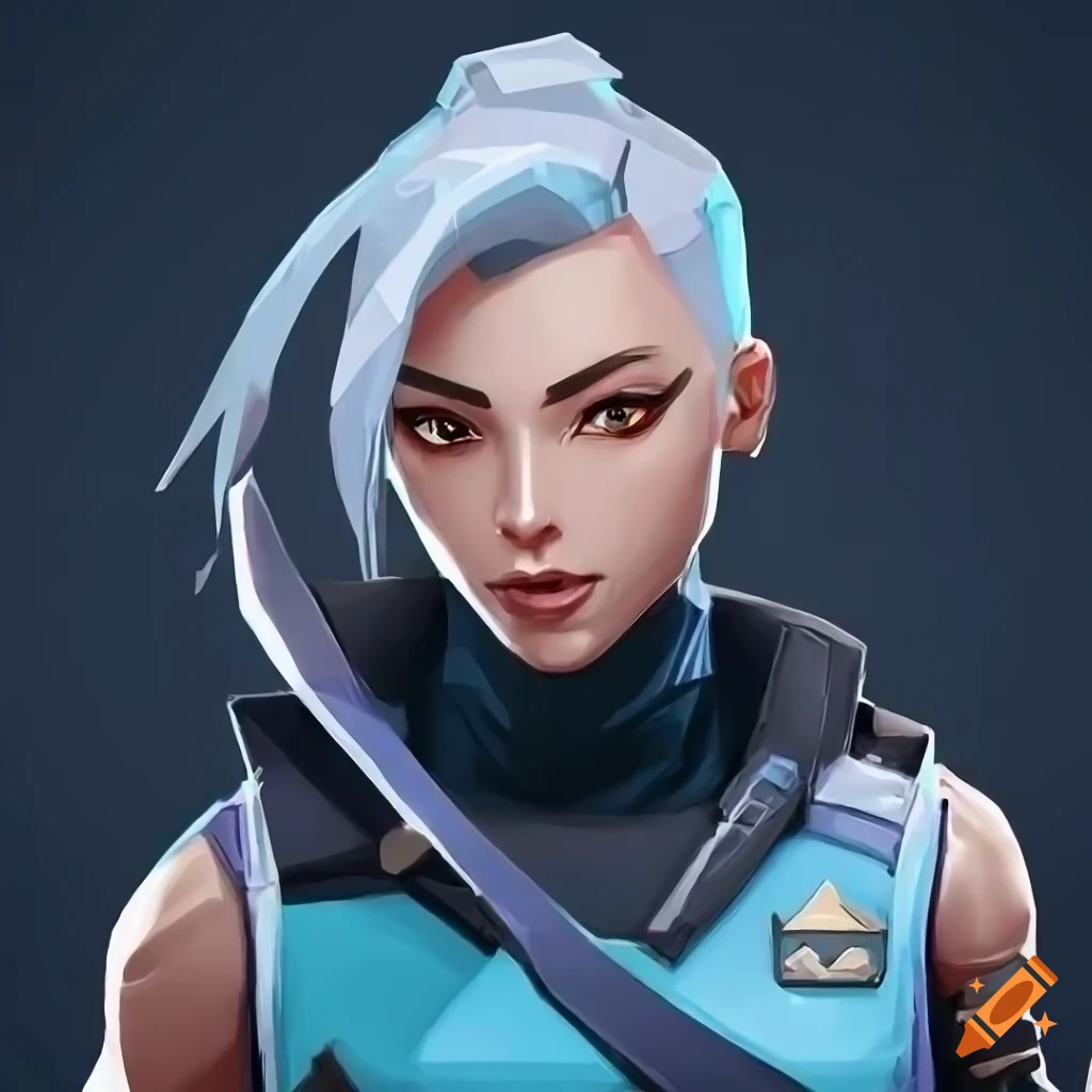Portrait of a female character from a video game called valorant , jett ...