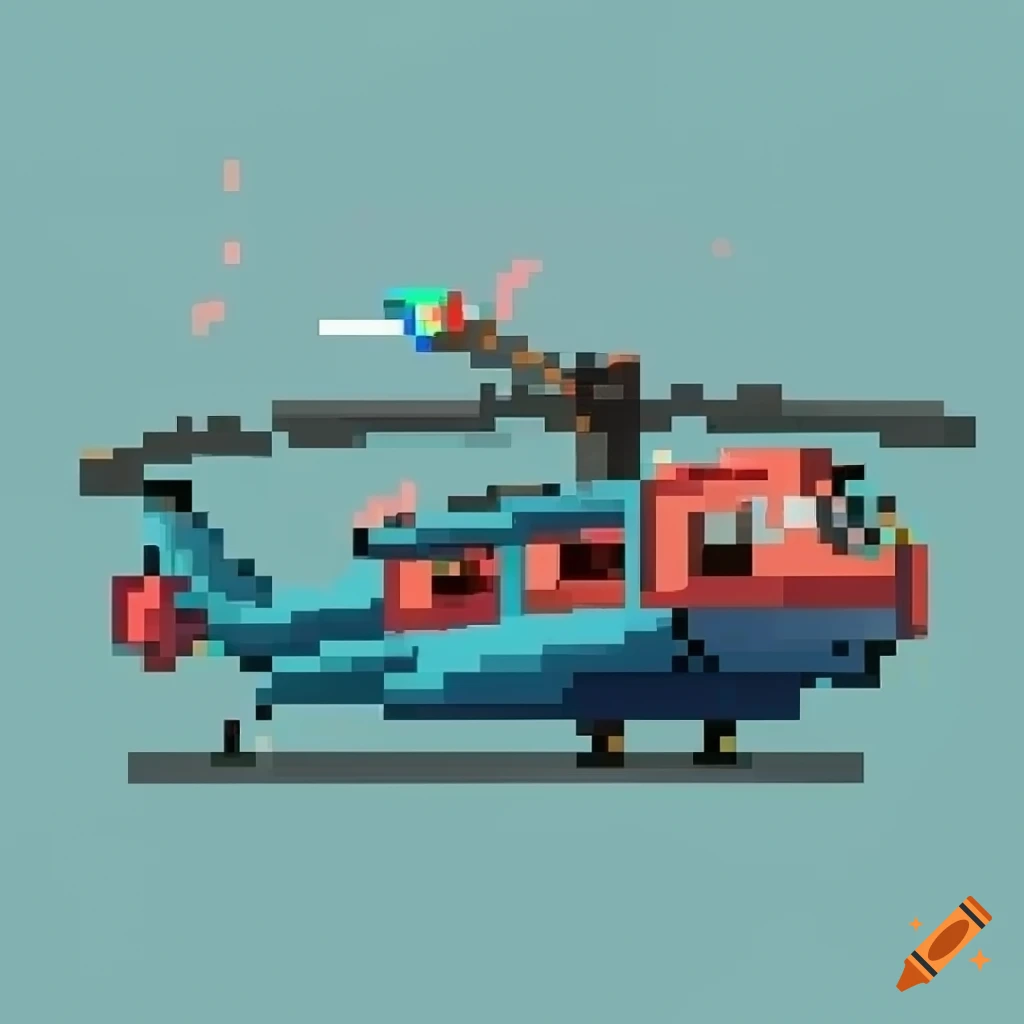 Pixelart helicopter on Craiyon