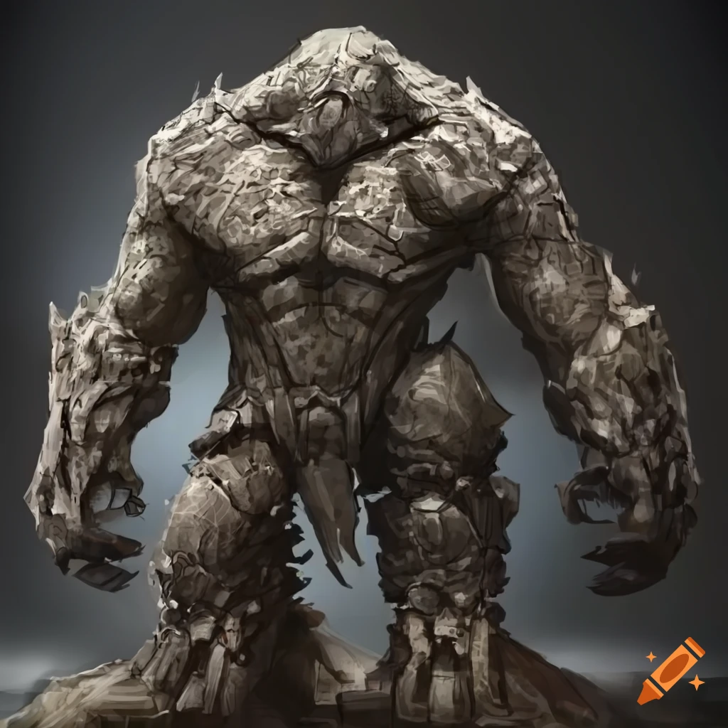 Nordic stone golem concept art on Craiyon