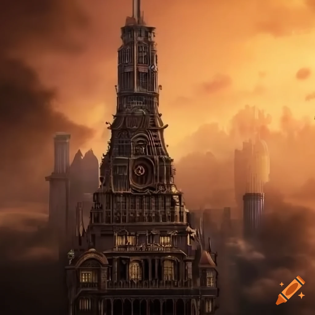 Steampunk skyscraper