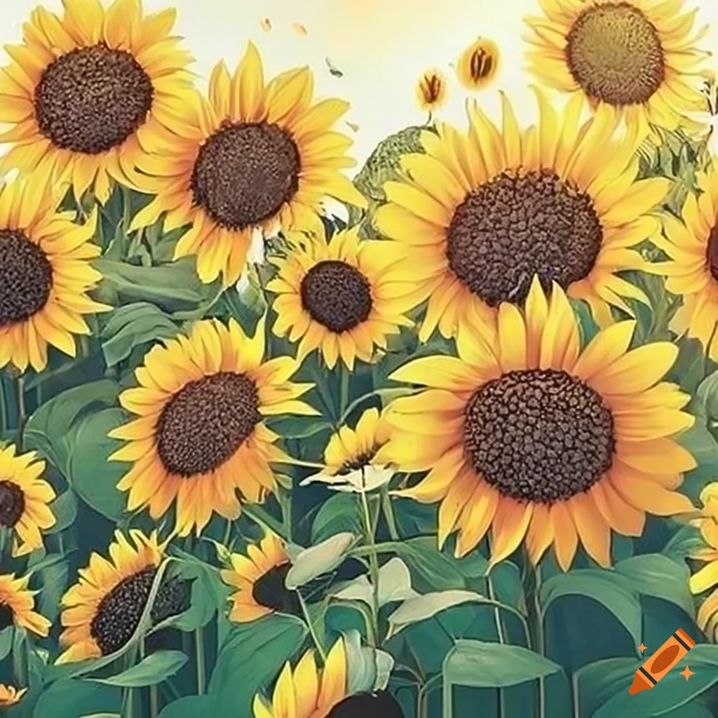 Wallpaper, lots of cute little sunflowers flowers random