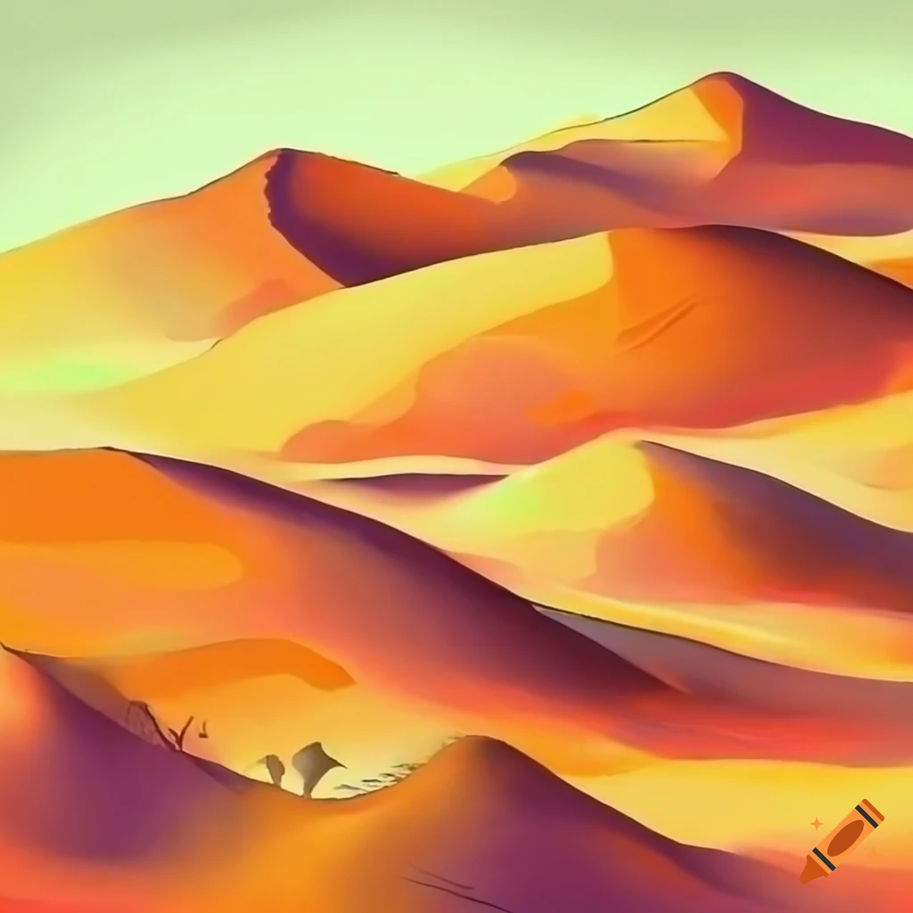 Sandy desert with dunes