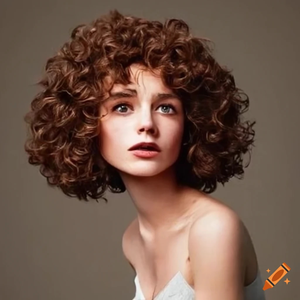 Milan murray is an actress with a shaggy curly brunette bob