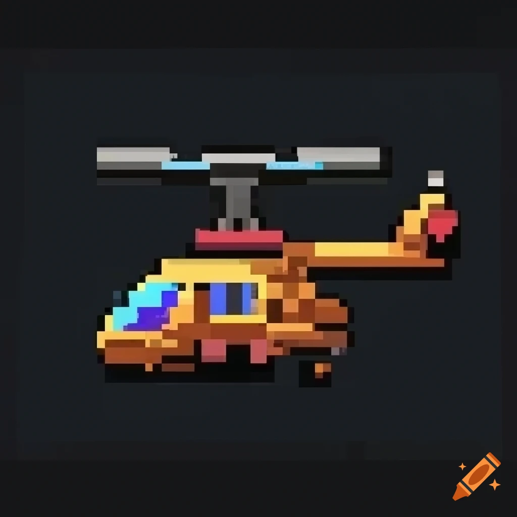 Pixelart helicopter on Craiyon