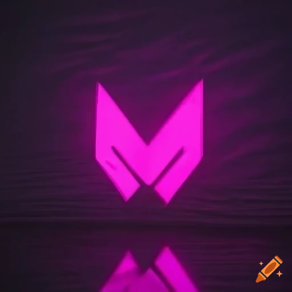 Sharp and edgy m logo with glowing lights for gamer brand