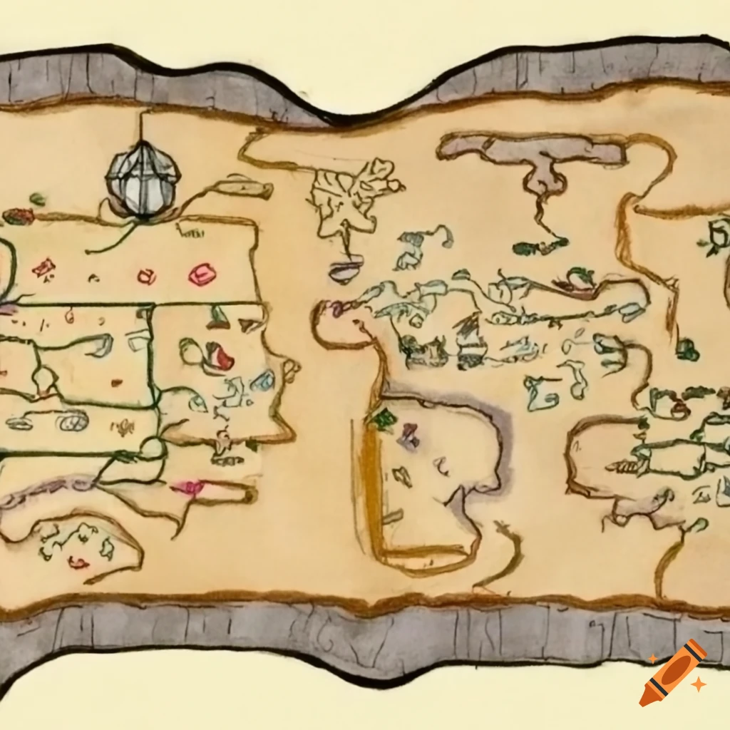 Draw a treasure map with false places where there are actually no ...