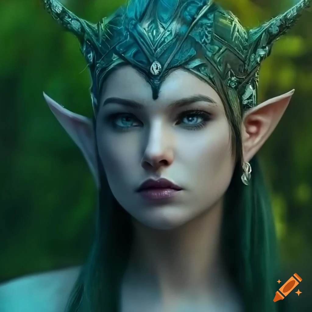 Fantasy portrait of an ethereal Elf in a mystical forest, high detail ...