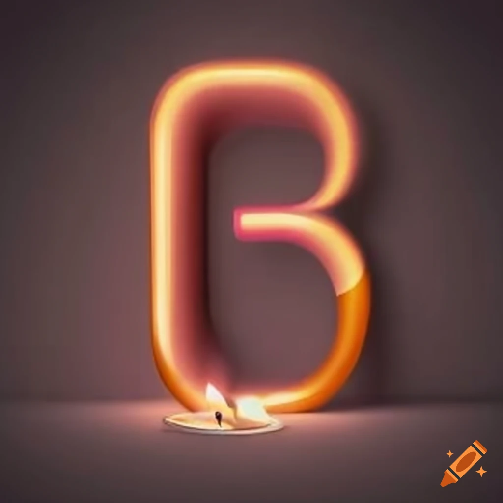 Capital letter b with candle material