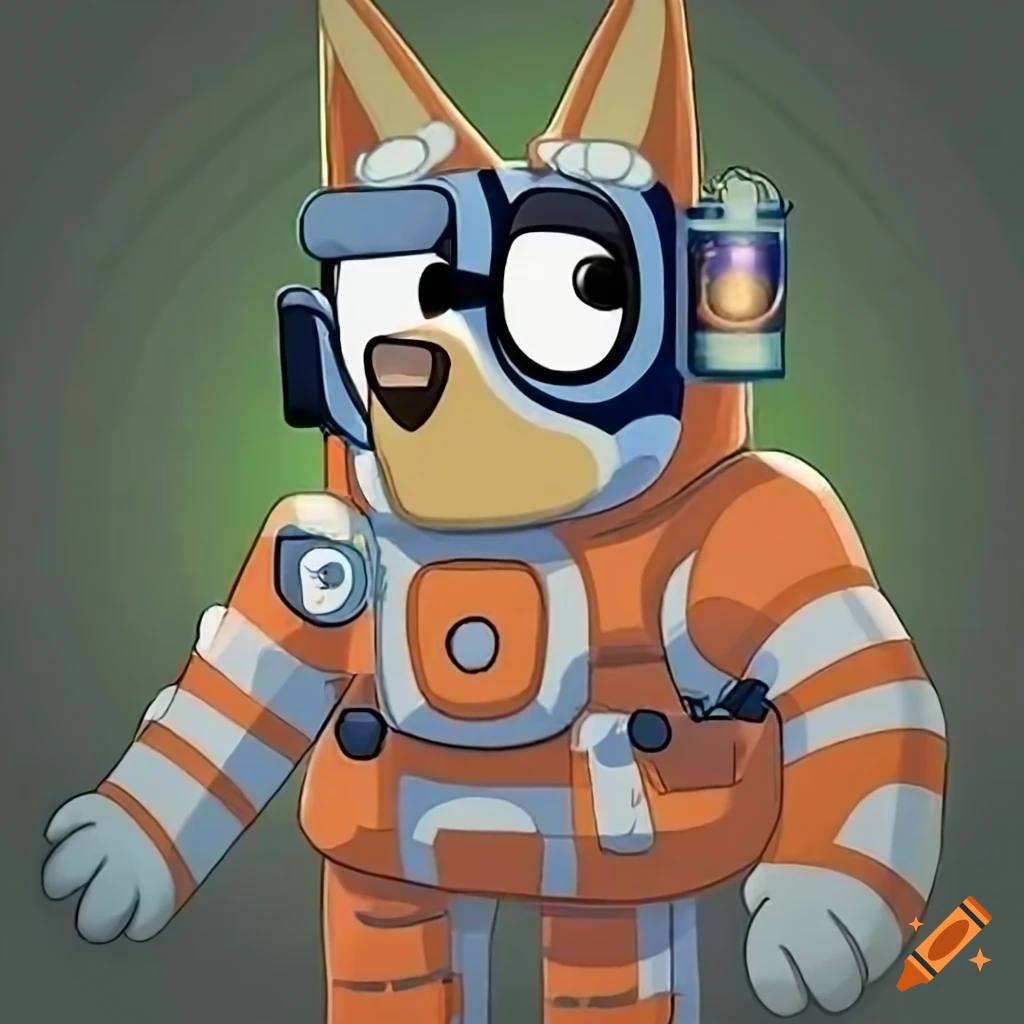 Bandit form the bluey cartoon series character but in an astronaut suit ...