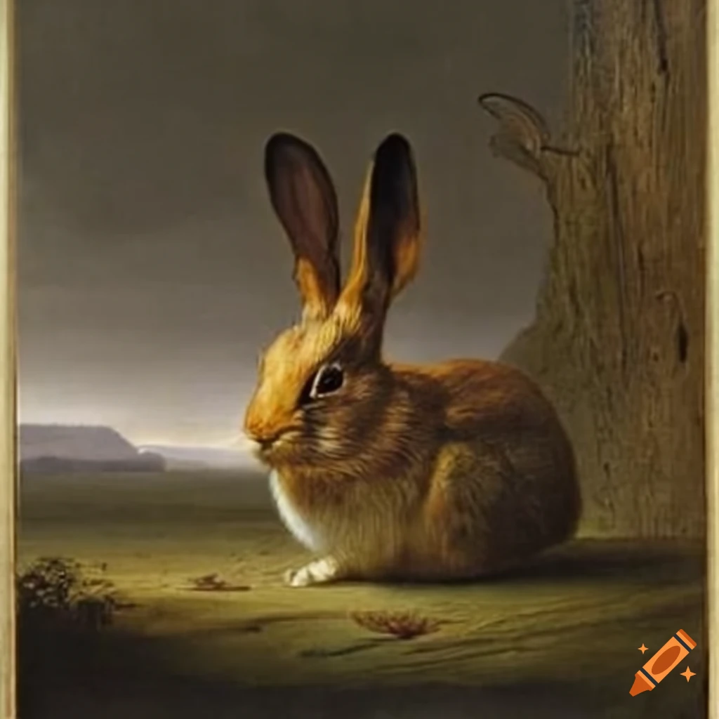 Painting of a rabbit by caspar david friedrich on Craiyon