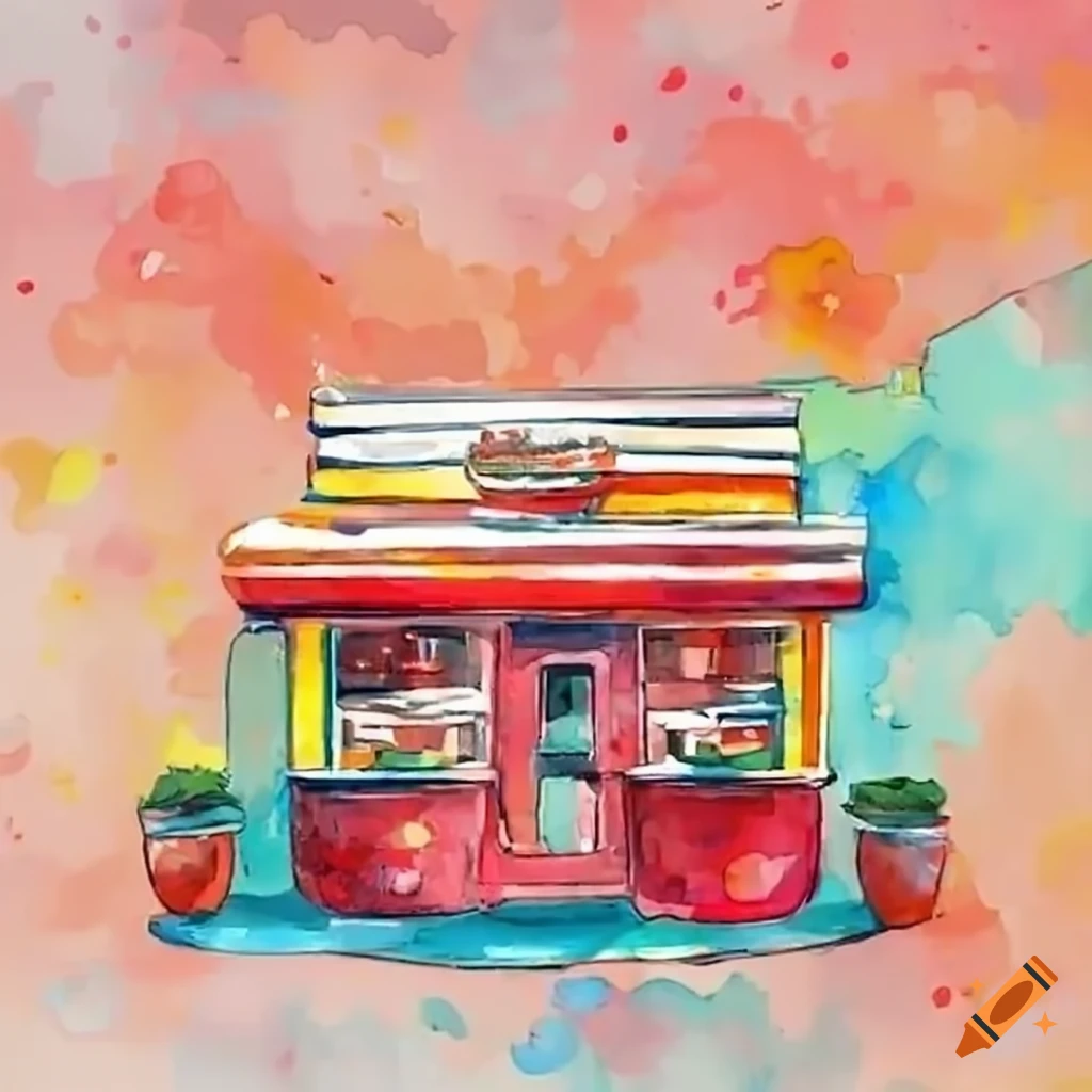 Small diner at lunchtime