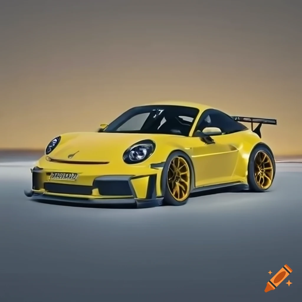 992 gt3 in yellow on Craiyon