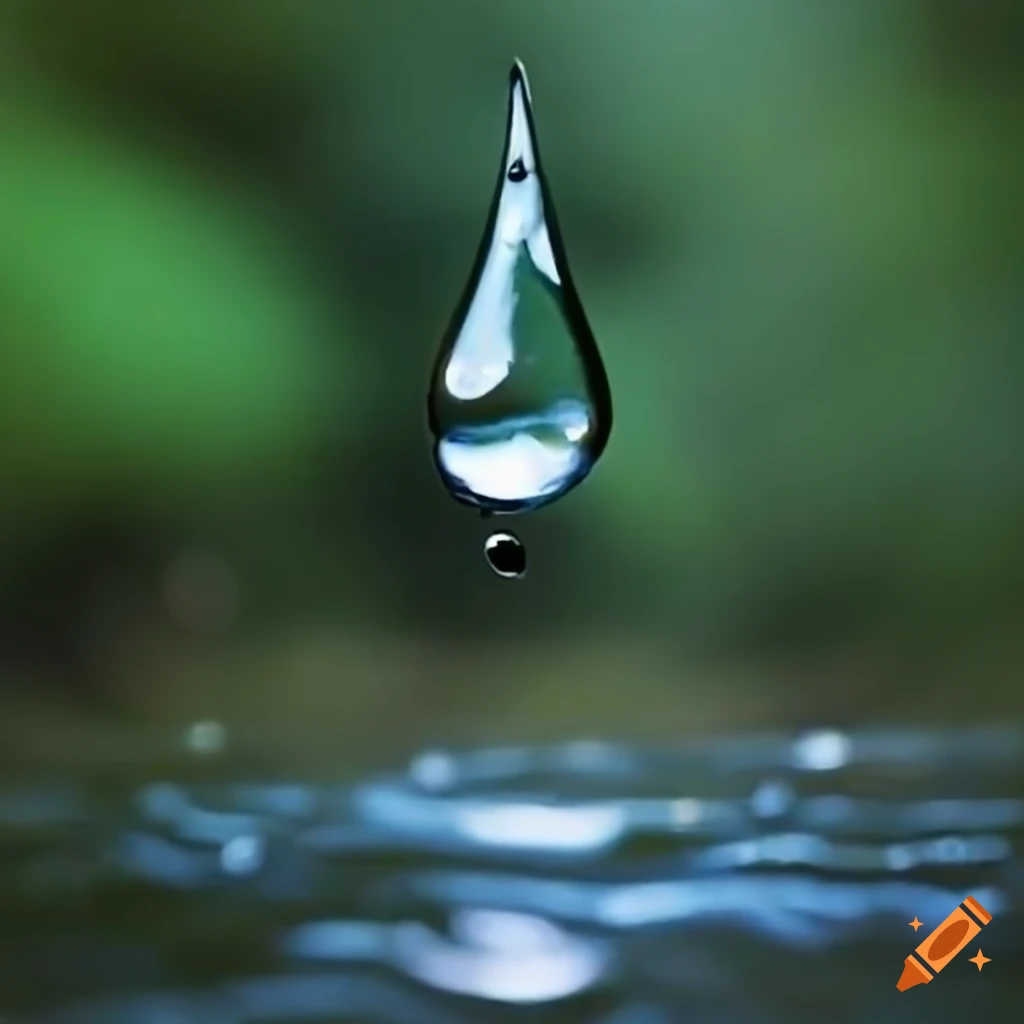 Can you create a water droplet in a stream, hyper realistic, nature on ...