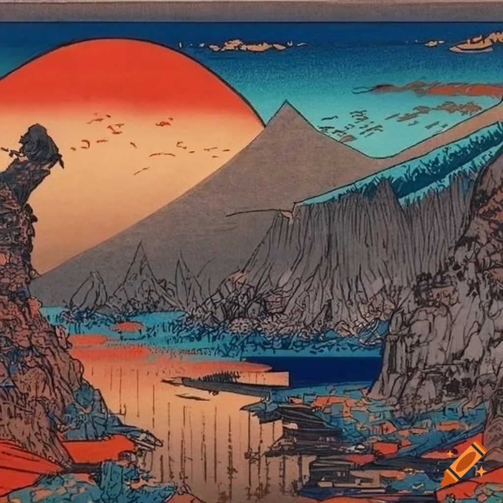 Star wars landscapes in ukiyo-e art style on Craiyon