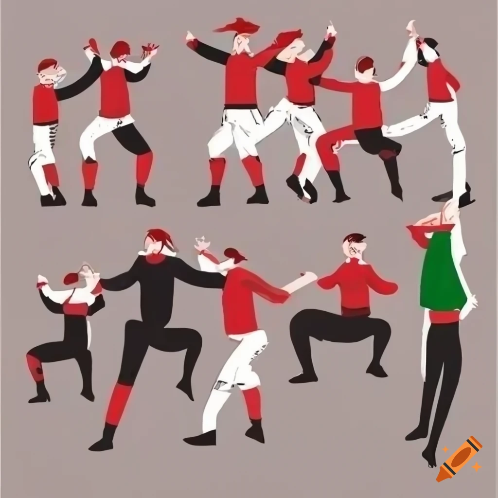 Poster with basque people dressed in saint fermin costumes, white and ...