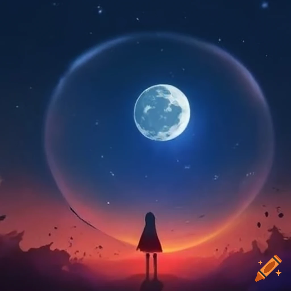 A moon that looks like the sun's reflection