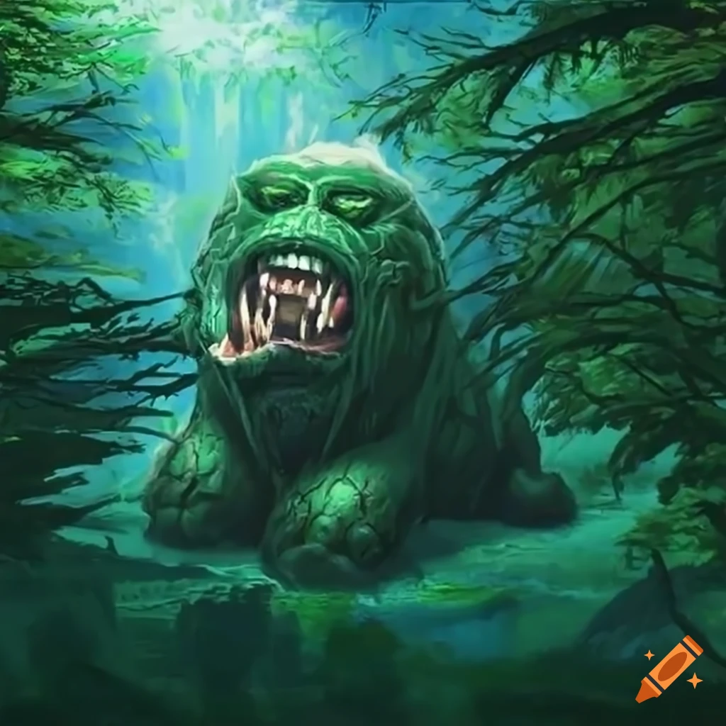 Magic the gathering card art depicting a green wurm with many small ...
