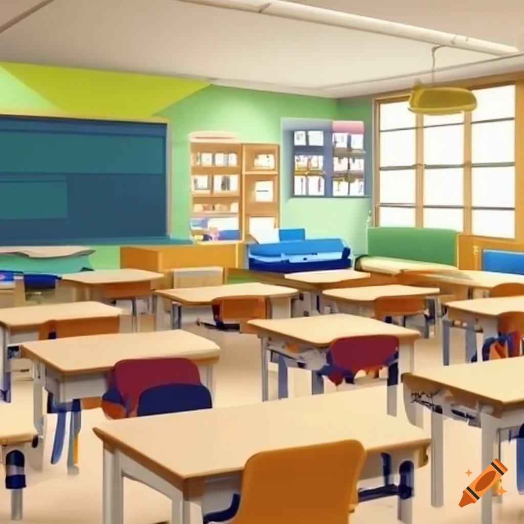 Classroom layout with 25 individual desks