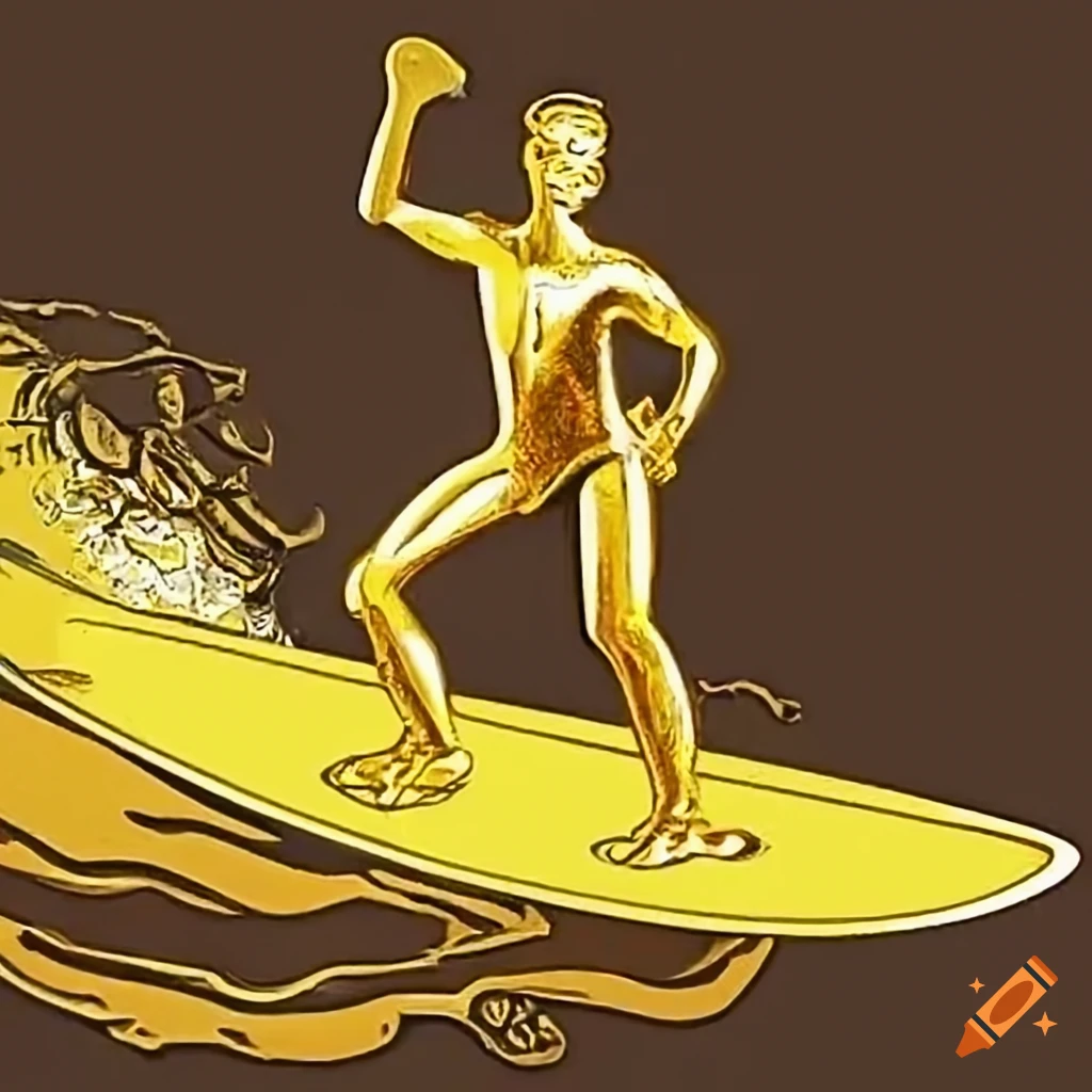Gold surfer on Craiyon
