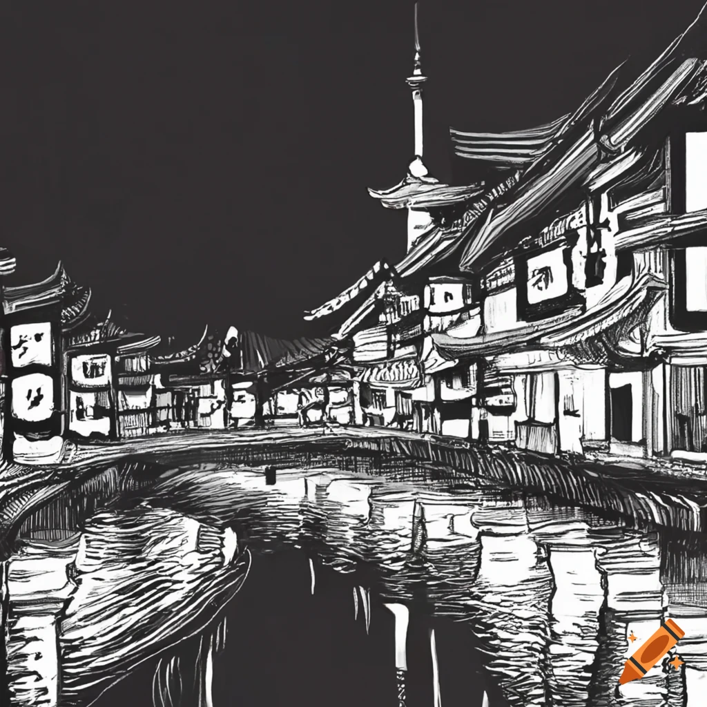 Japanese festival lights lamps river