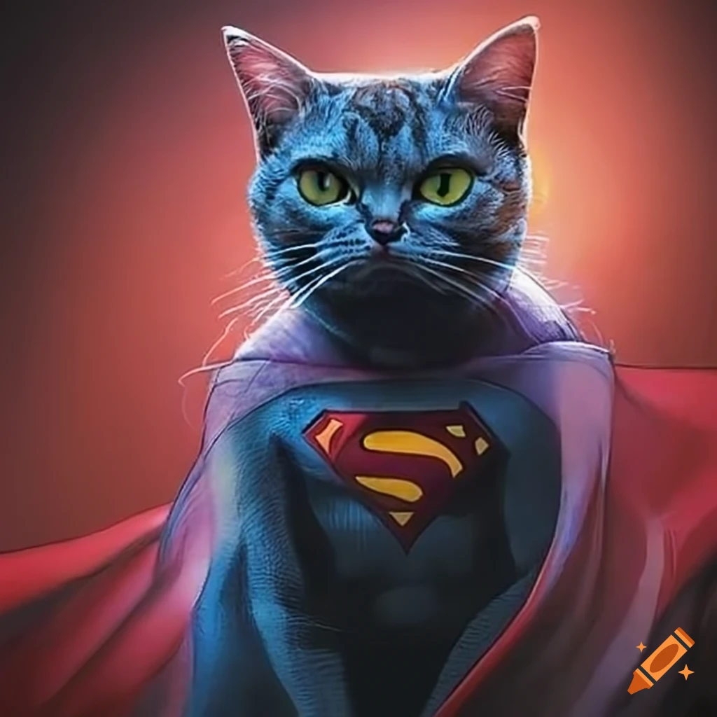 A cat superman on Craiyon