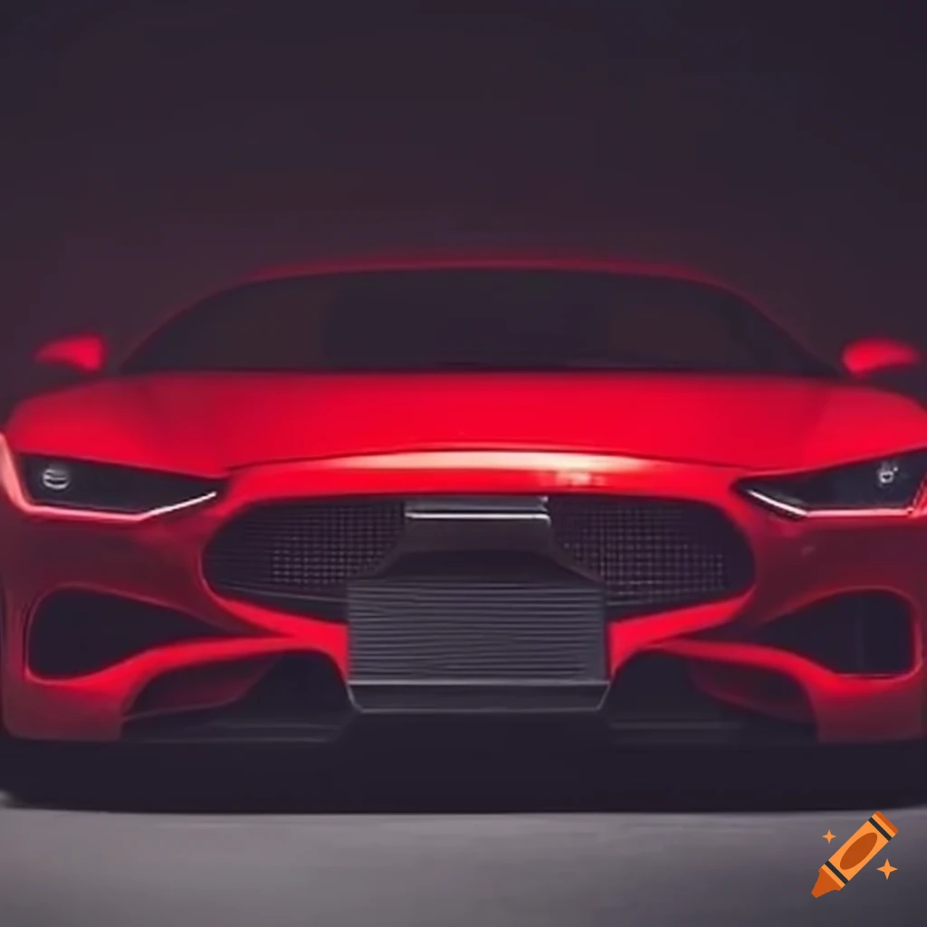 A red sports car with a sleek design on Craiyon