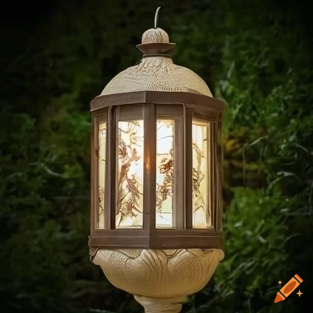 Elegant unique design floral style garden lantern