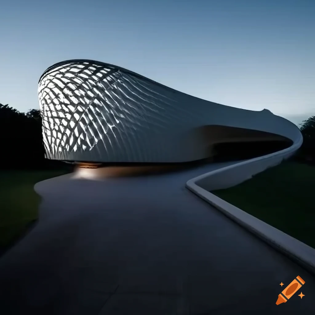 Parametric curved white house