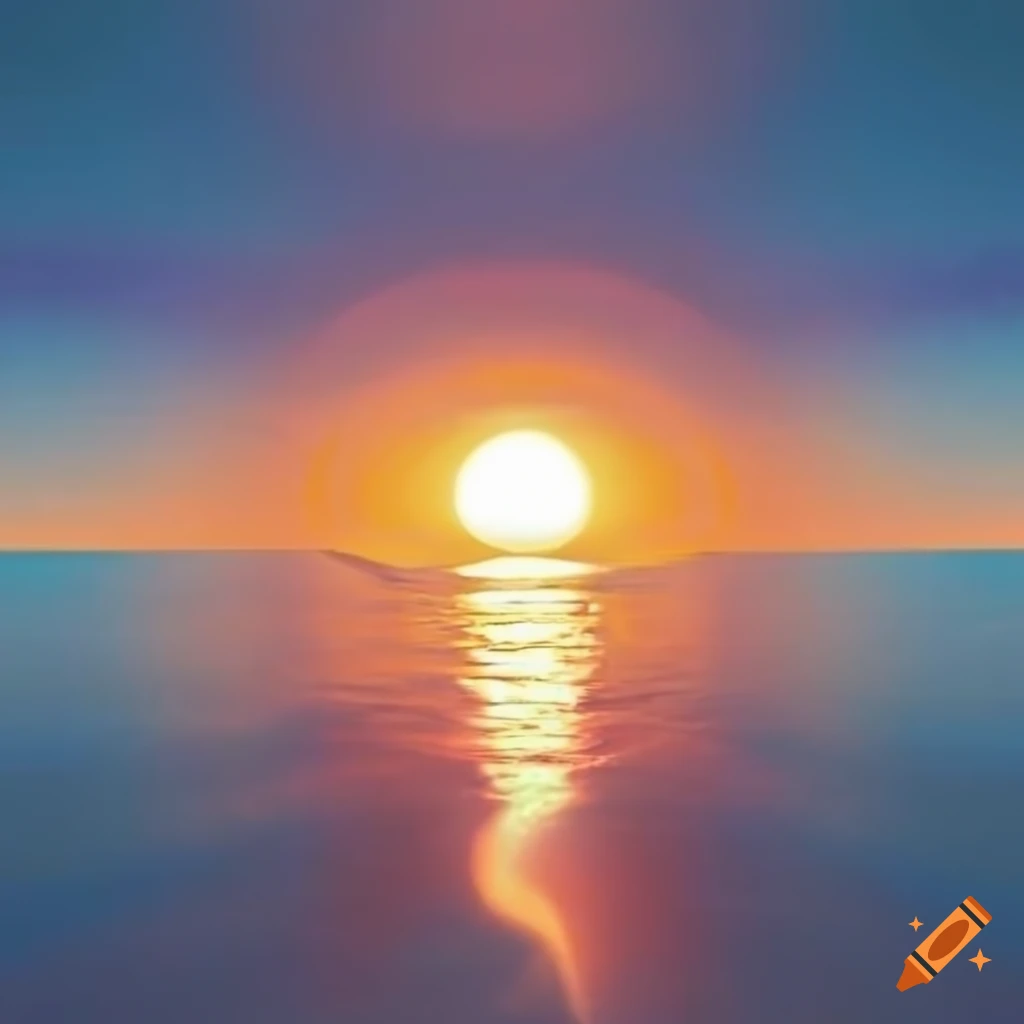 Gradation off sun with ocean