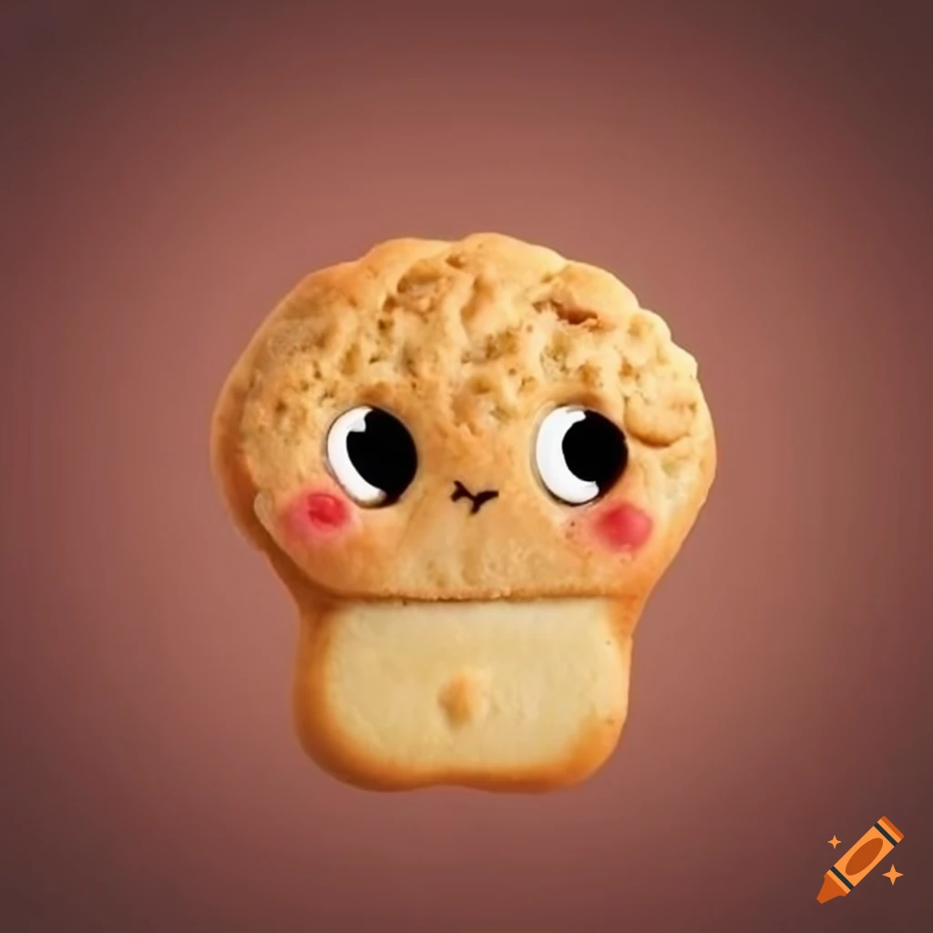 Smiling flaky biscuit on Craiyon