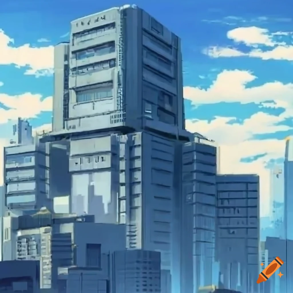 Hiroshi nagai, cyber city oedo 808, machinery, building, front view