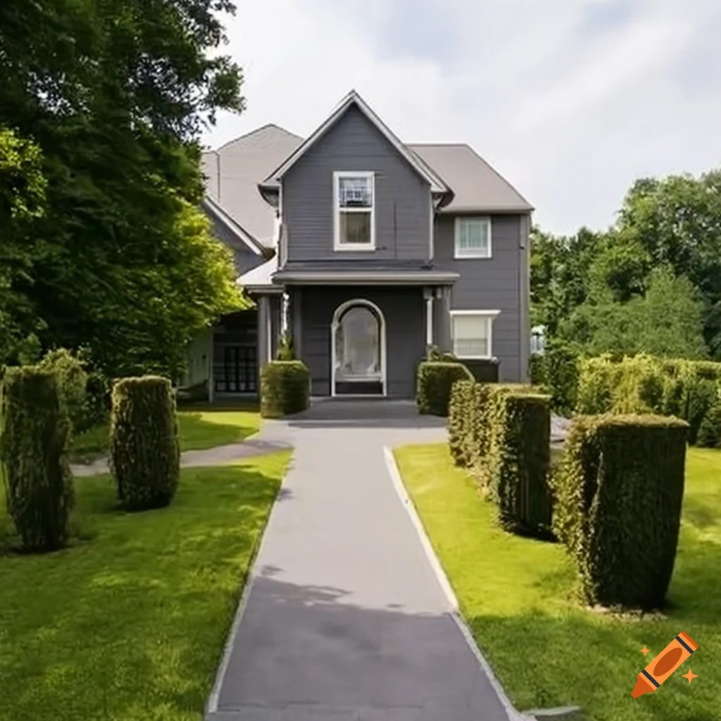 A driveway at a house that looks freshly built