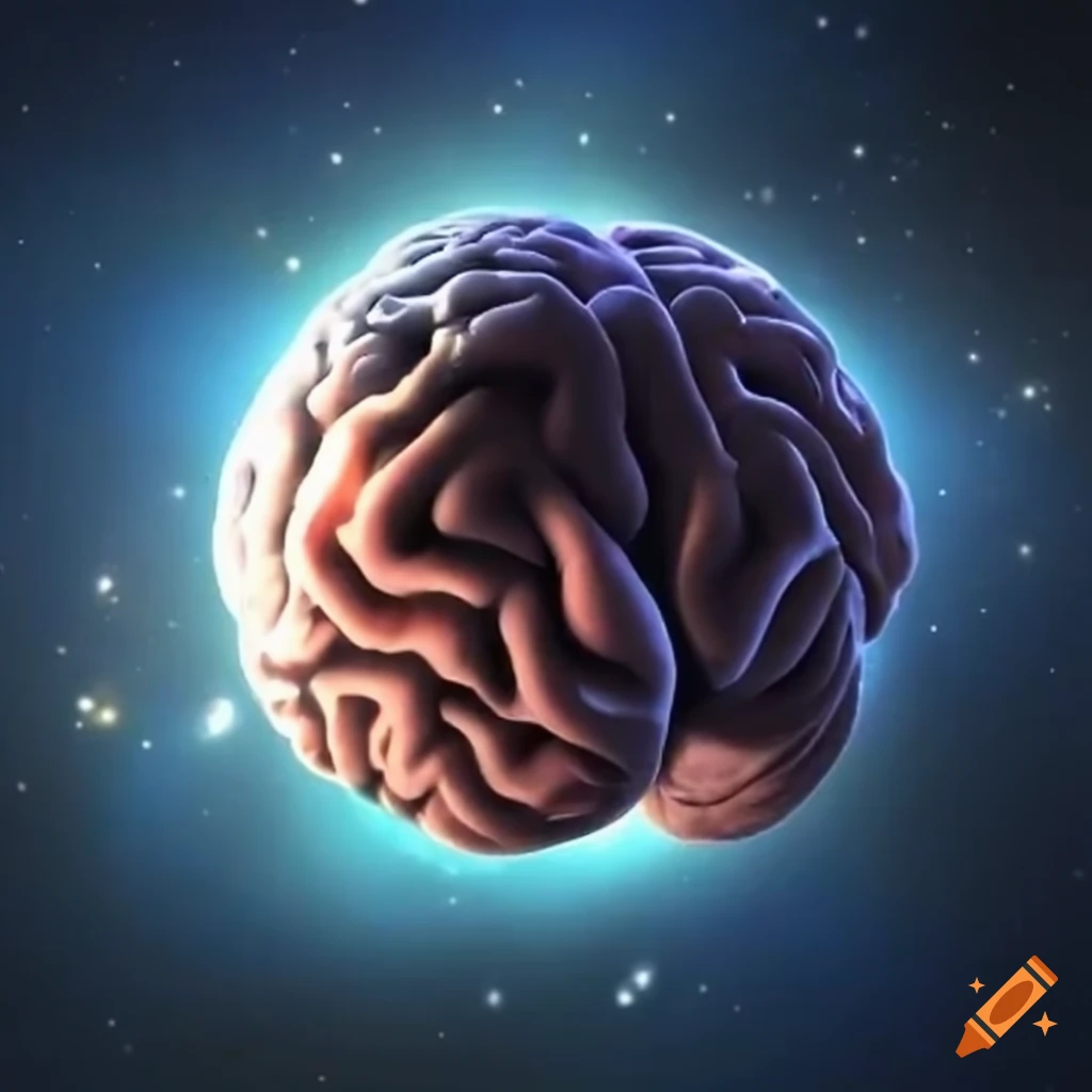 Astronaught brain orbiting over earth on Craiyon