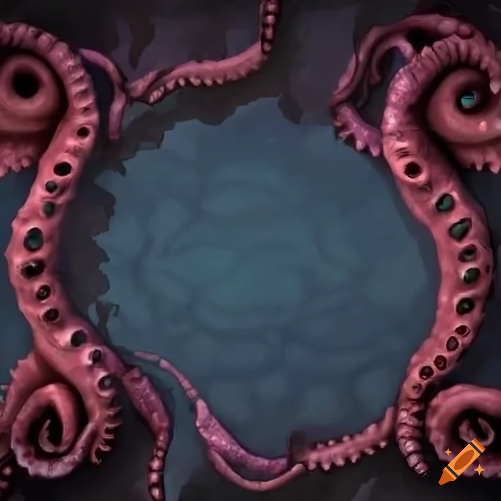 Minimap border for game, transparent inside, tentacles texture on the ...
