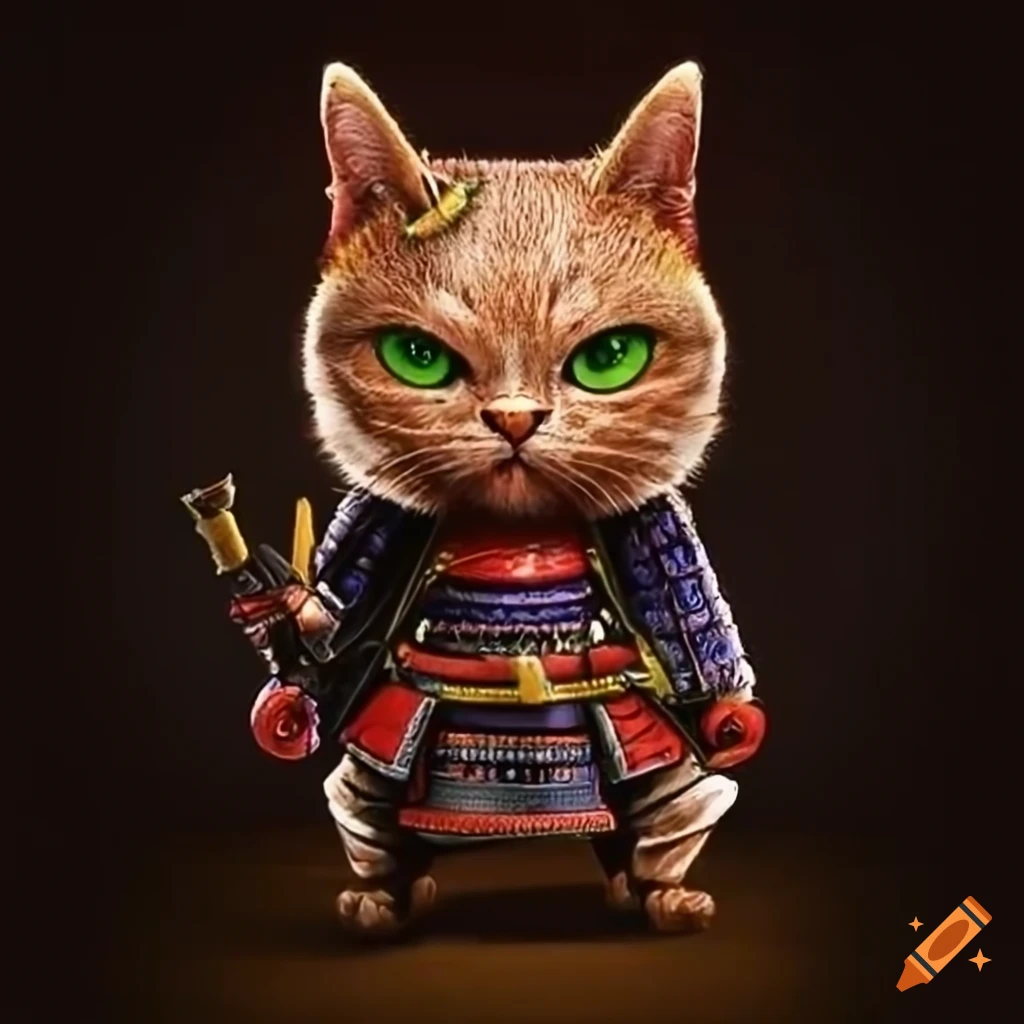 Samurai cat on Craiyon