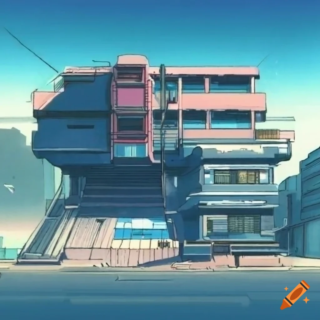 Hiroshi nagai, cyber city oedo 808, street building, front view