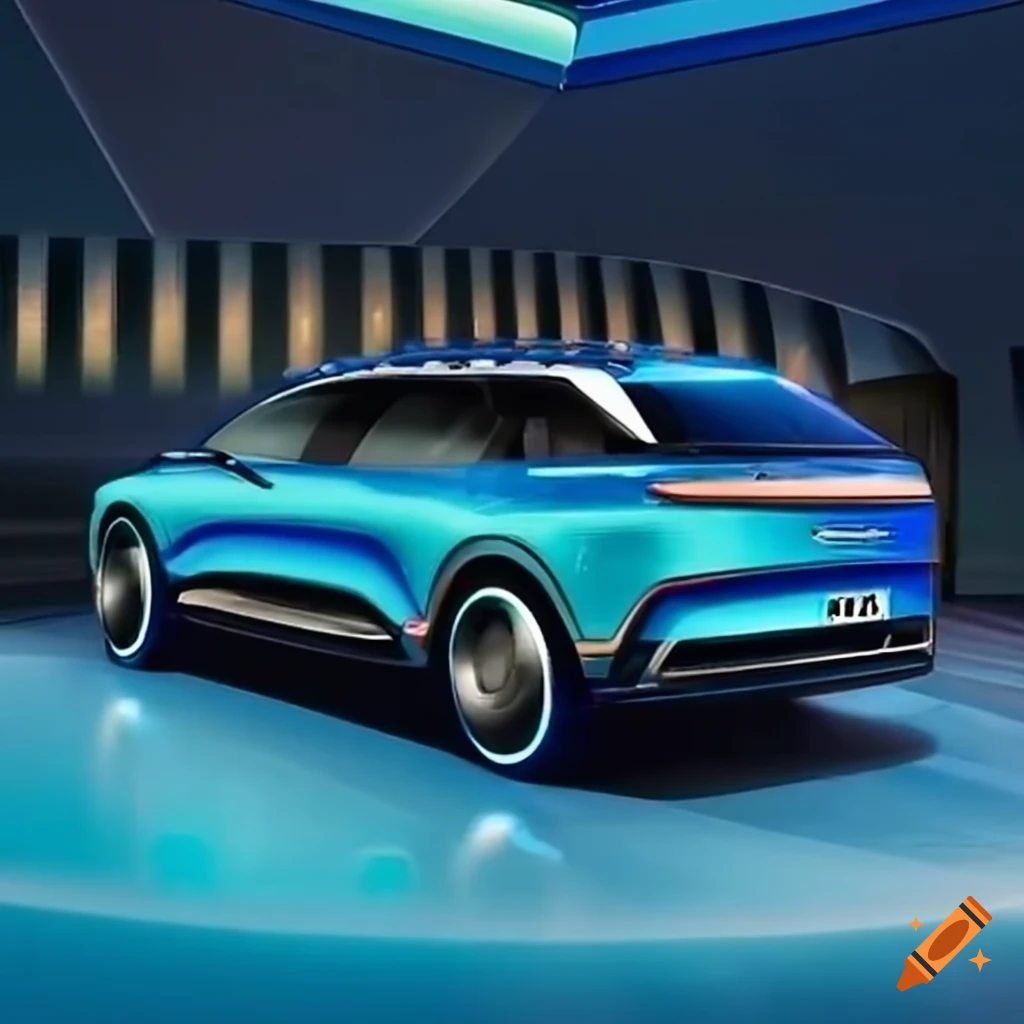 The 2027 Chrysler Cygnus, a cyan visionary electric full-size luxury SUV, combines sleek lines ...