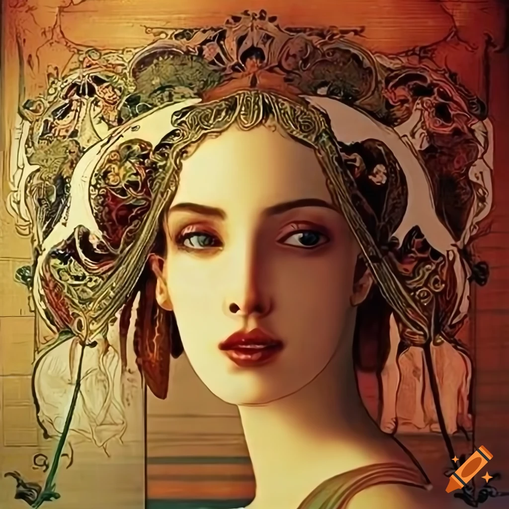 Art nouveau high resolution high quality poster on Craiyon