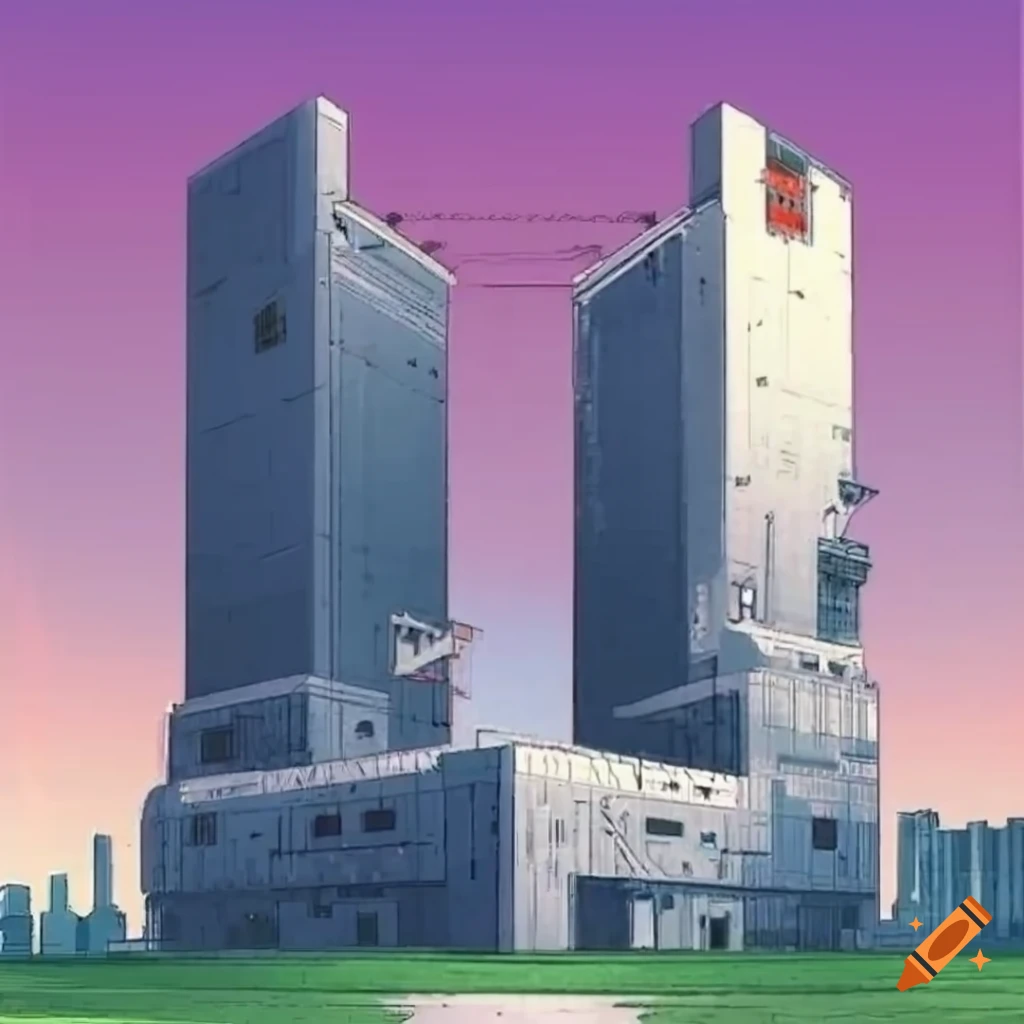 Hiroshi nagai, cyber city oedo 808, machinery, building, front view on ...