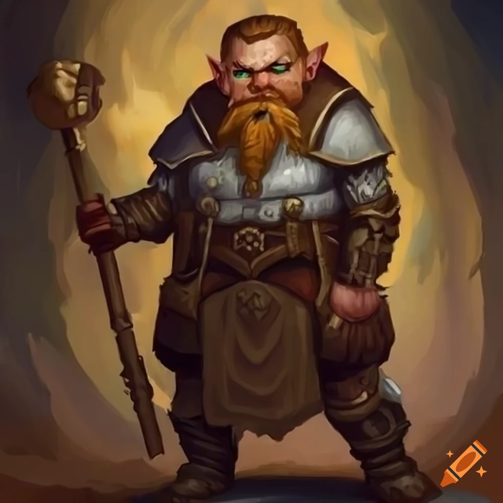 Comically vindictive dwarf cleric with a chip on his shoulder