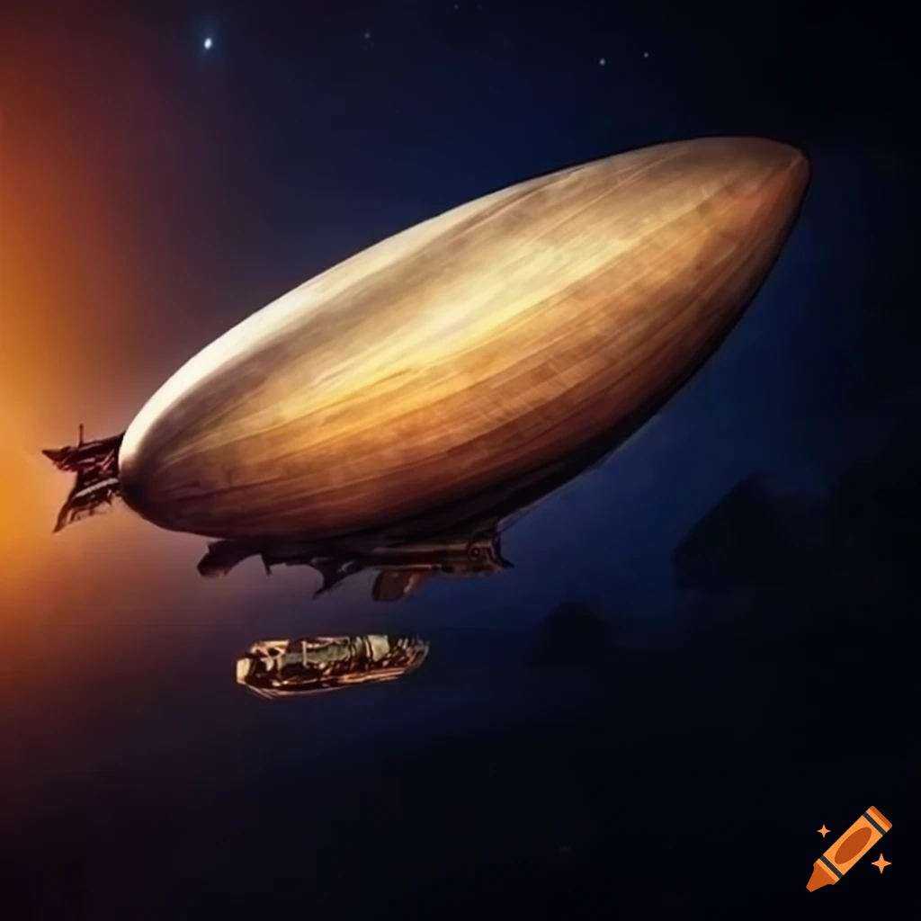 Fantasy illustration of airships exploring an alien gas giant