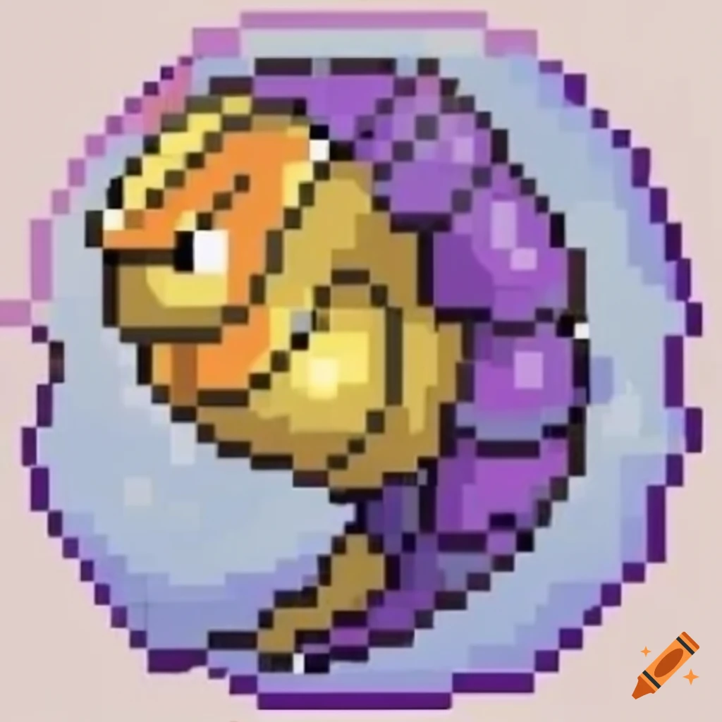 Ube nautilus evolved pokemon, pixel art, icon on Craiyon