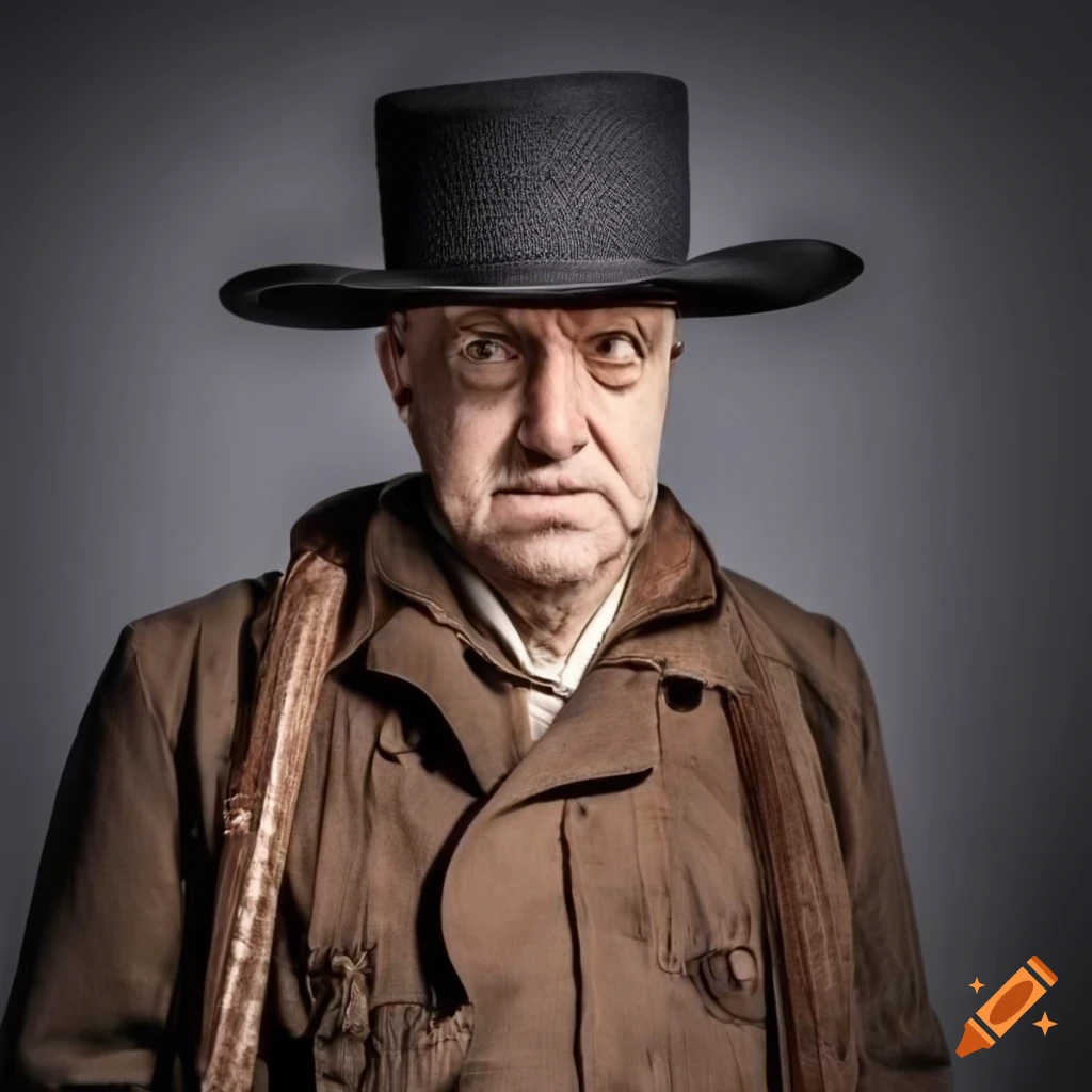 Character portrait of a middle-aged man in a Western setting with a ...