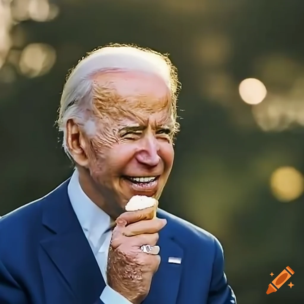 Joe biden eating ice cream