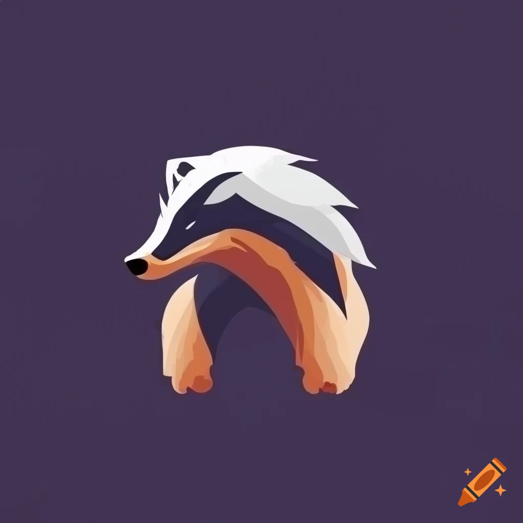 Minimalist badger game wiki logo with simple vector graphics