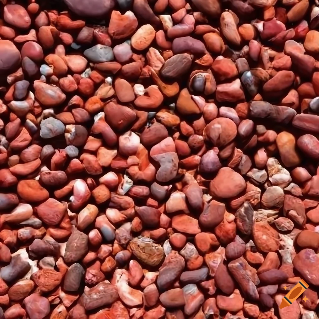 Slightly red pebbles texture on Craiyon