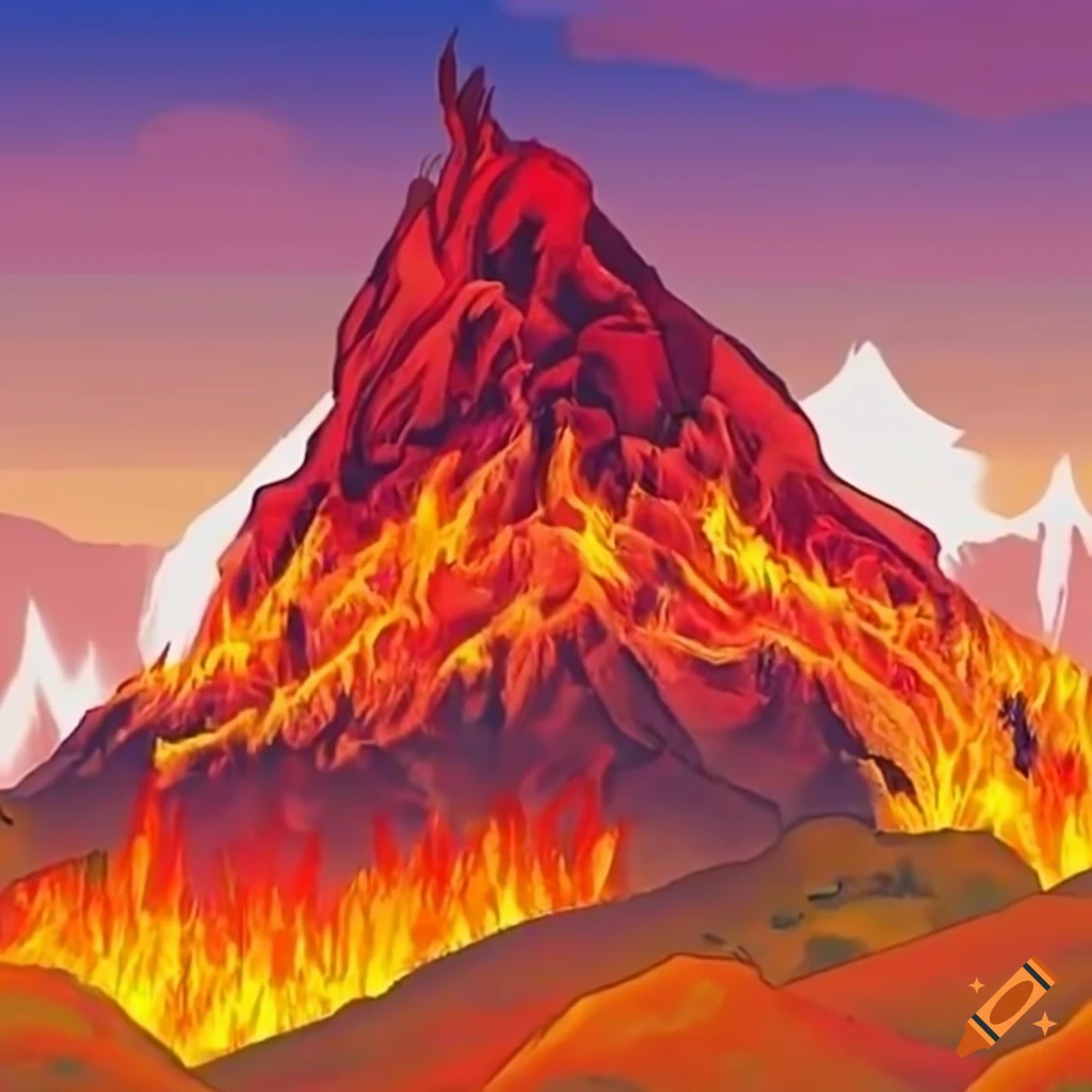 Fire mountain on Craiyon