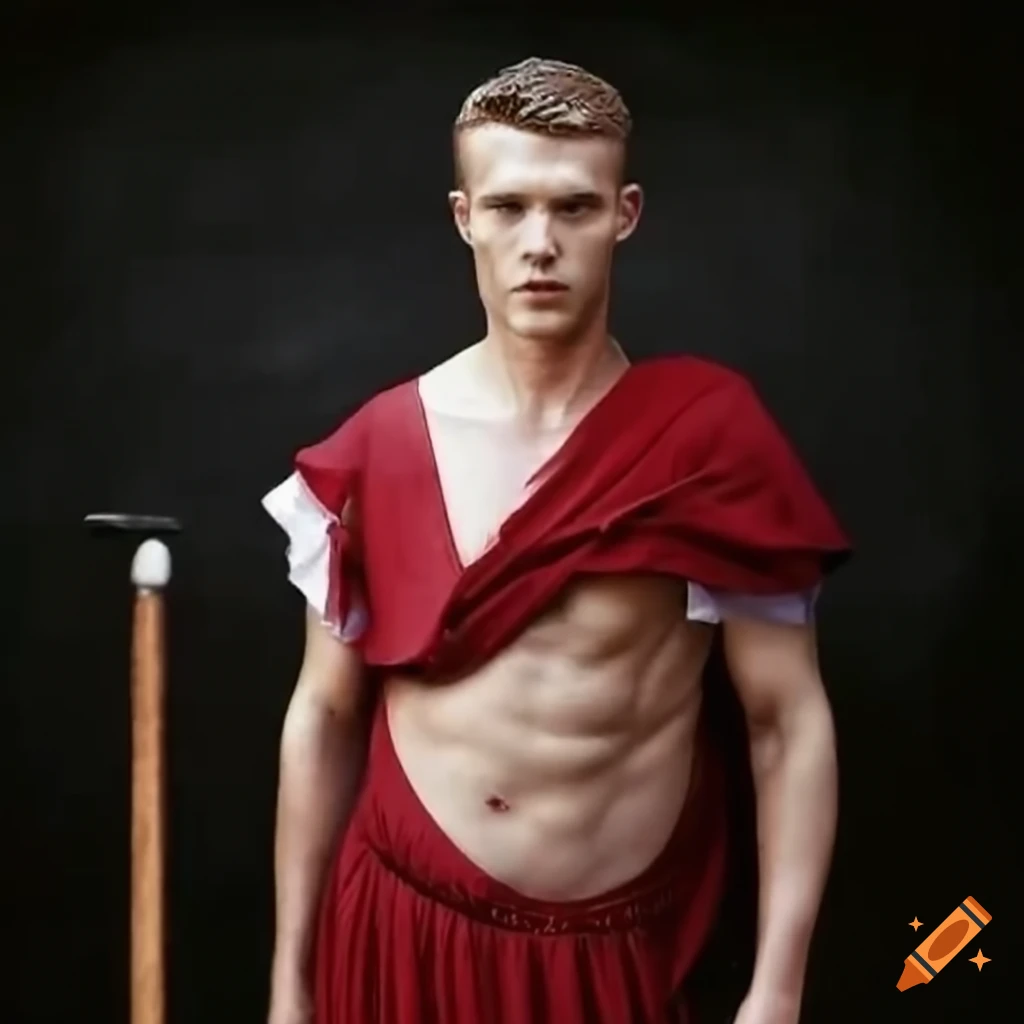 Actors in roman attire performing julius caesar's reenactment