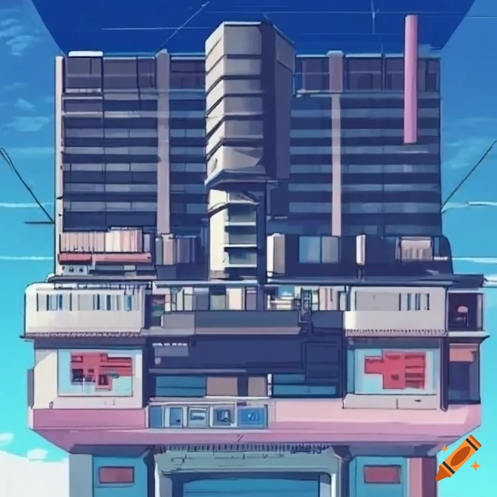 Hiroshi nagai, cyber city oedo 808, street building, front view