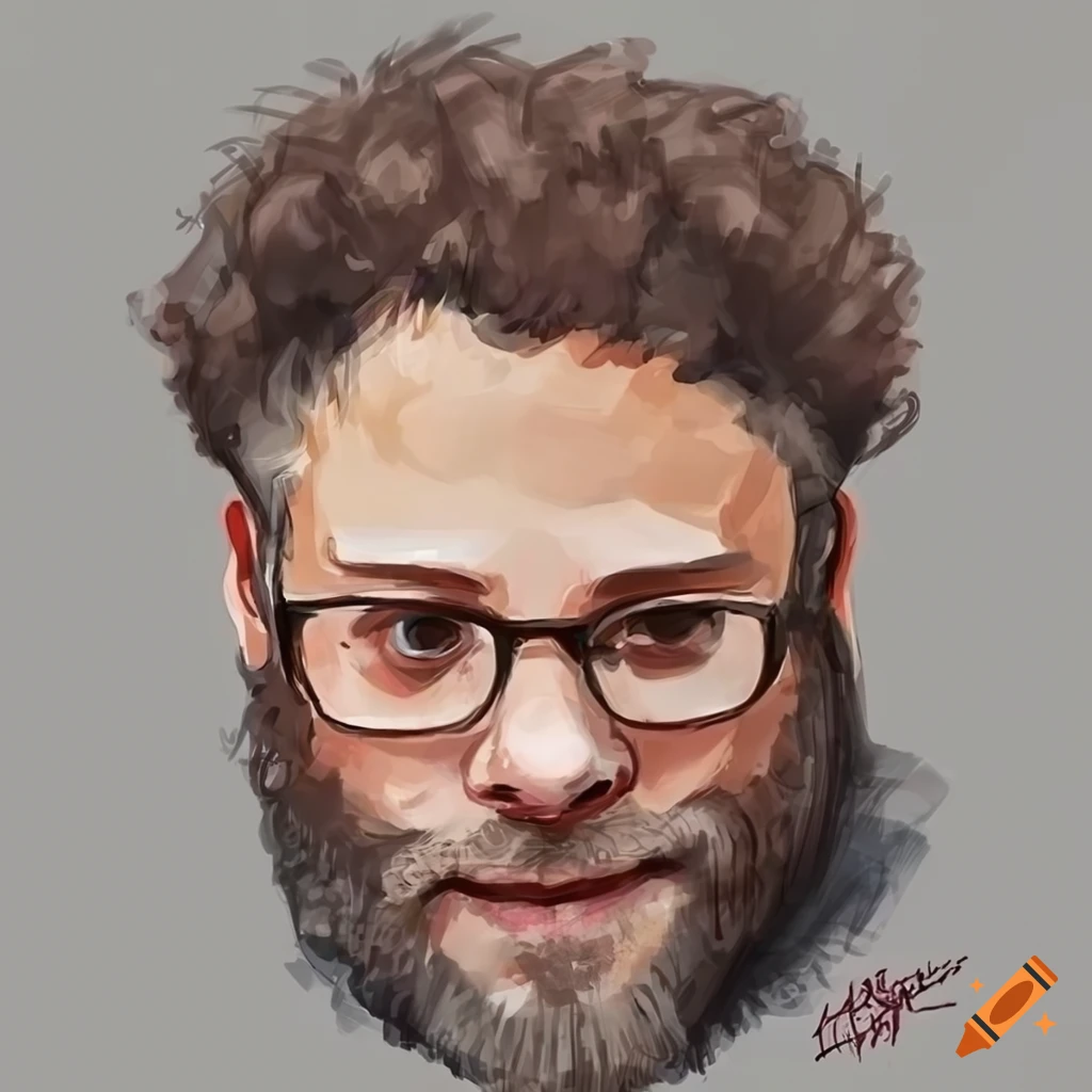 Jagged sketch of seth rogan on Craiyon